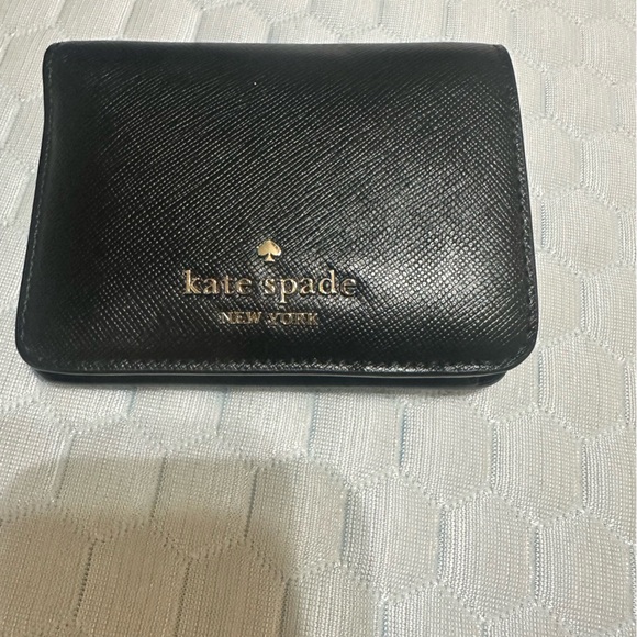 kate spade | Bags | Kate Spade Black Card Holder With Gold Accents ...